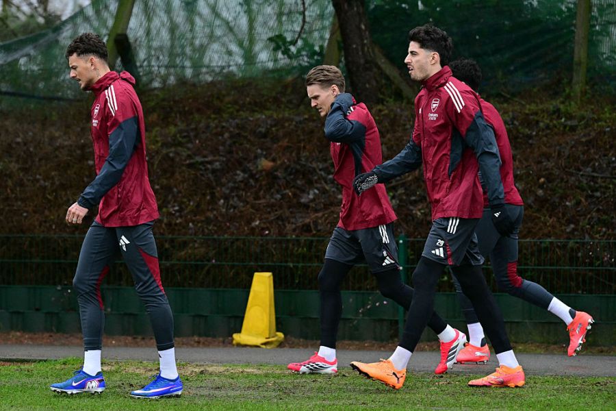 Arsenal star trains ahead of Champions League clash